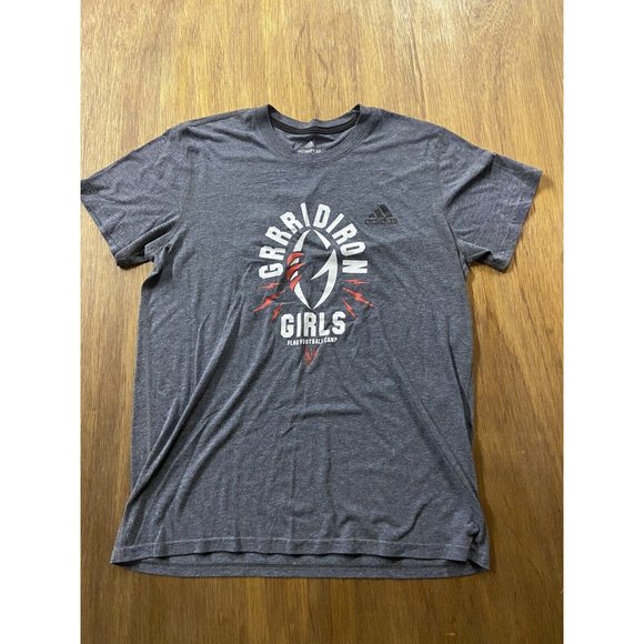 adidas | Tops | Adidas Ultimate 2 Gray Graphic Crew Neck Tee Grid Iron Girls Large | Poshmark